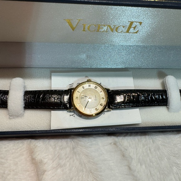 Vicence | Jewelry | Vicence 4k Gold Milor Italy Leather Watch | Poshmark